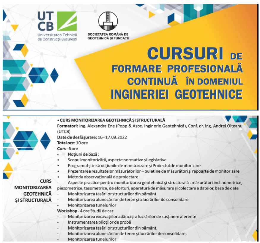 Curs de formare continua MONITORIZAREA GEOTEHNICA SI STRUCTURALA ...